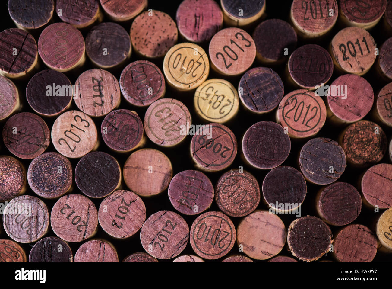 Background of used wine corks. Wall of many different wine corks Stock ...