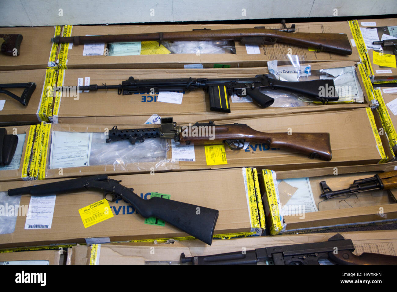 Firearms displayed at Suffolk Constabulary HQ, the largest recovery in ...