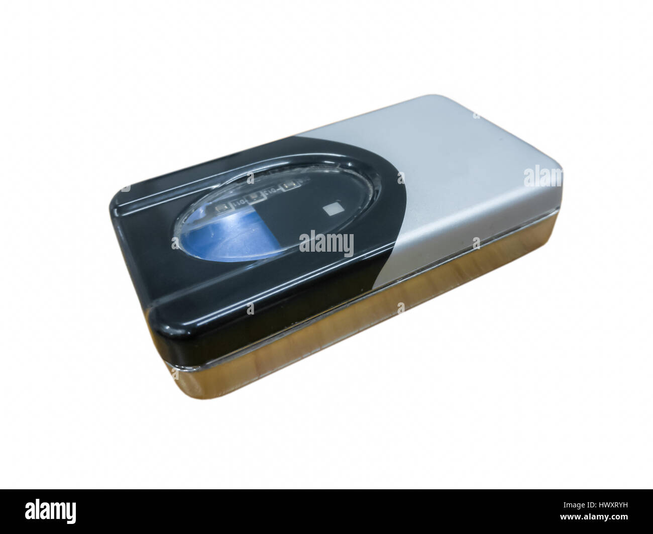 Isolated fingerscan time record on white background Stock Photo - Alamy