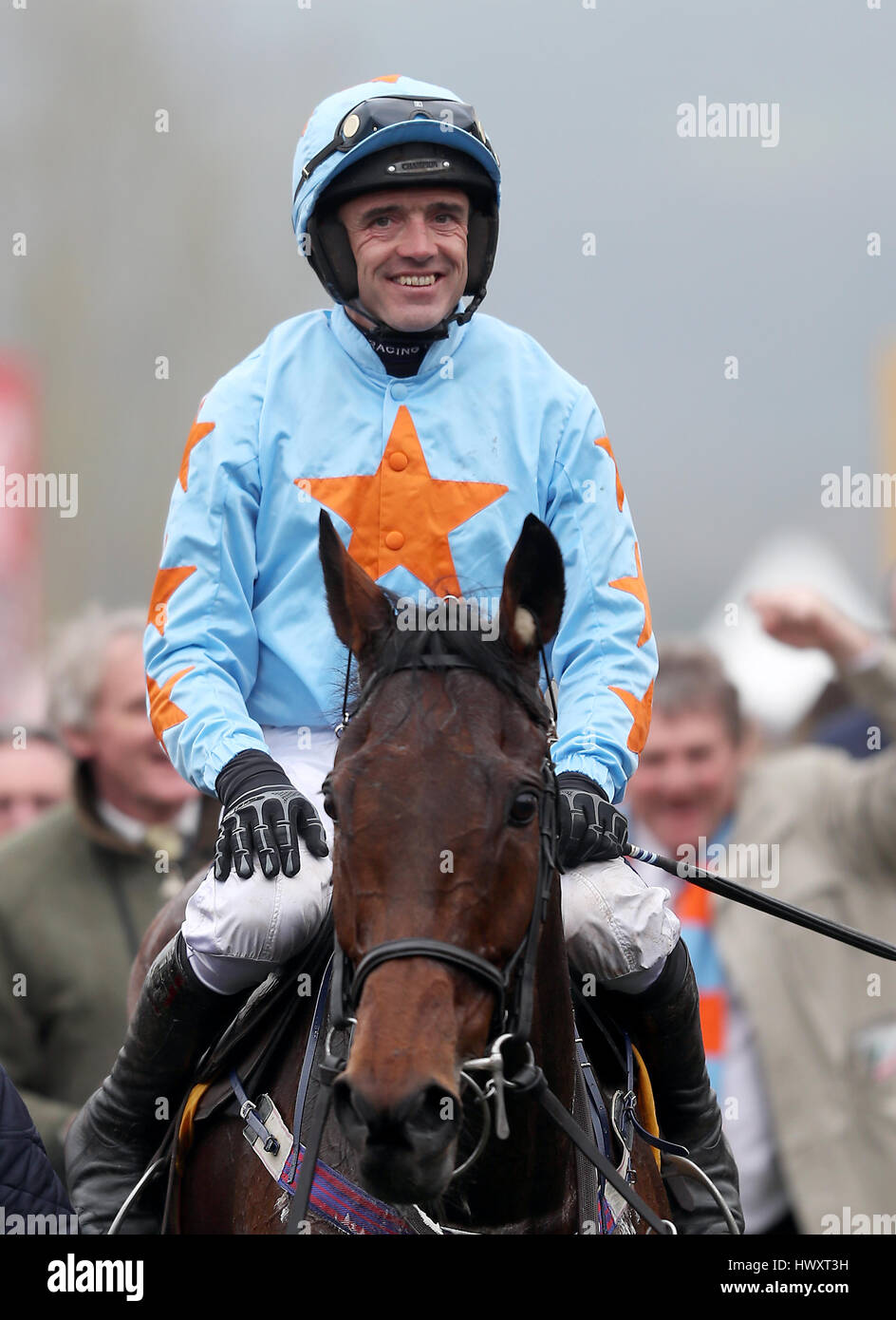 Jockey Ruby Walsh on Un De Sceaux celebrates winning the Ryanair Chase ...