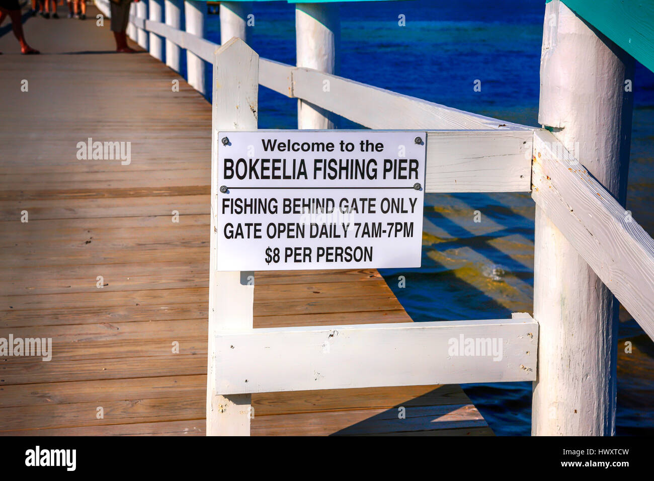Bokeelia Fishing Pier sign on Pine Island in SW Florida Stock Photo - Alamy