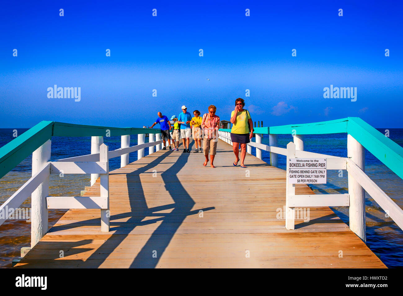 People on Bokeelia Fishing Pier on Pine Island in SW Florida Stock ...