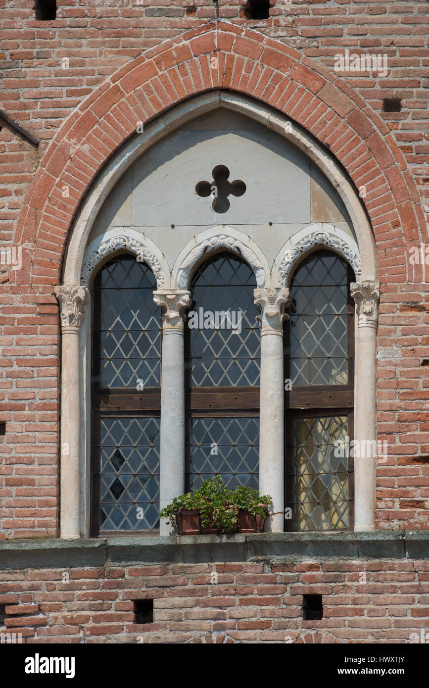 Medieval window in Noli, ancient ligurian village in Italy Stock Photo ...