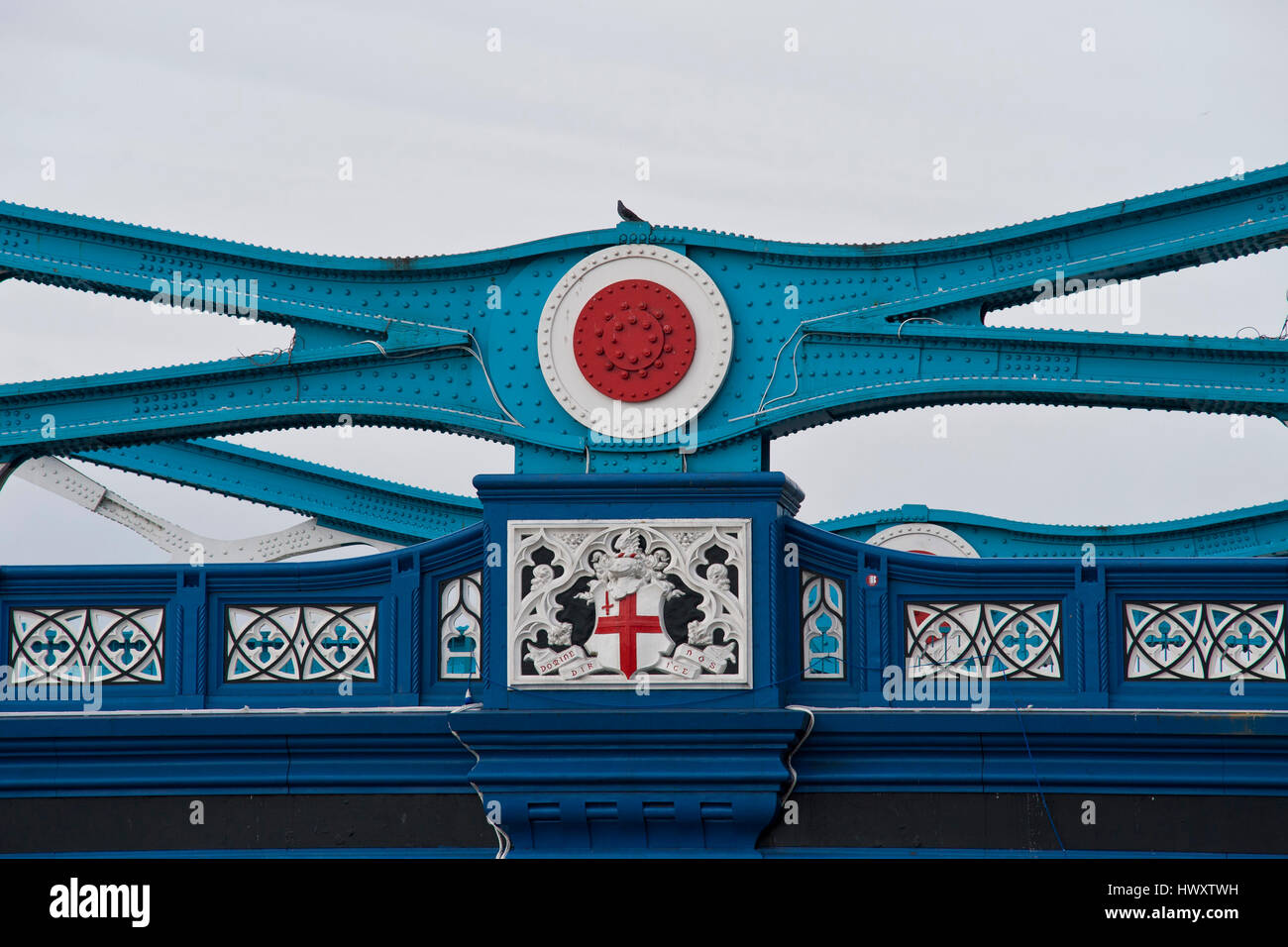 a particular of the steel structure of the tower bridge painted in 1977 ...