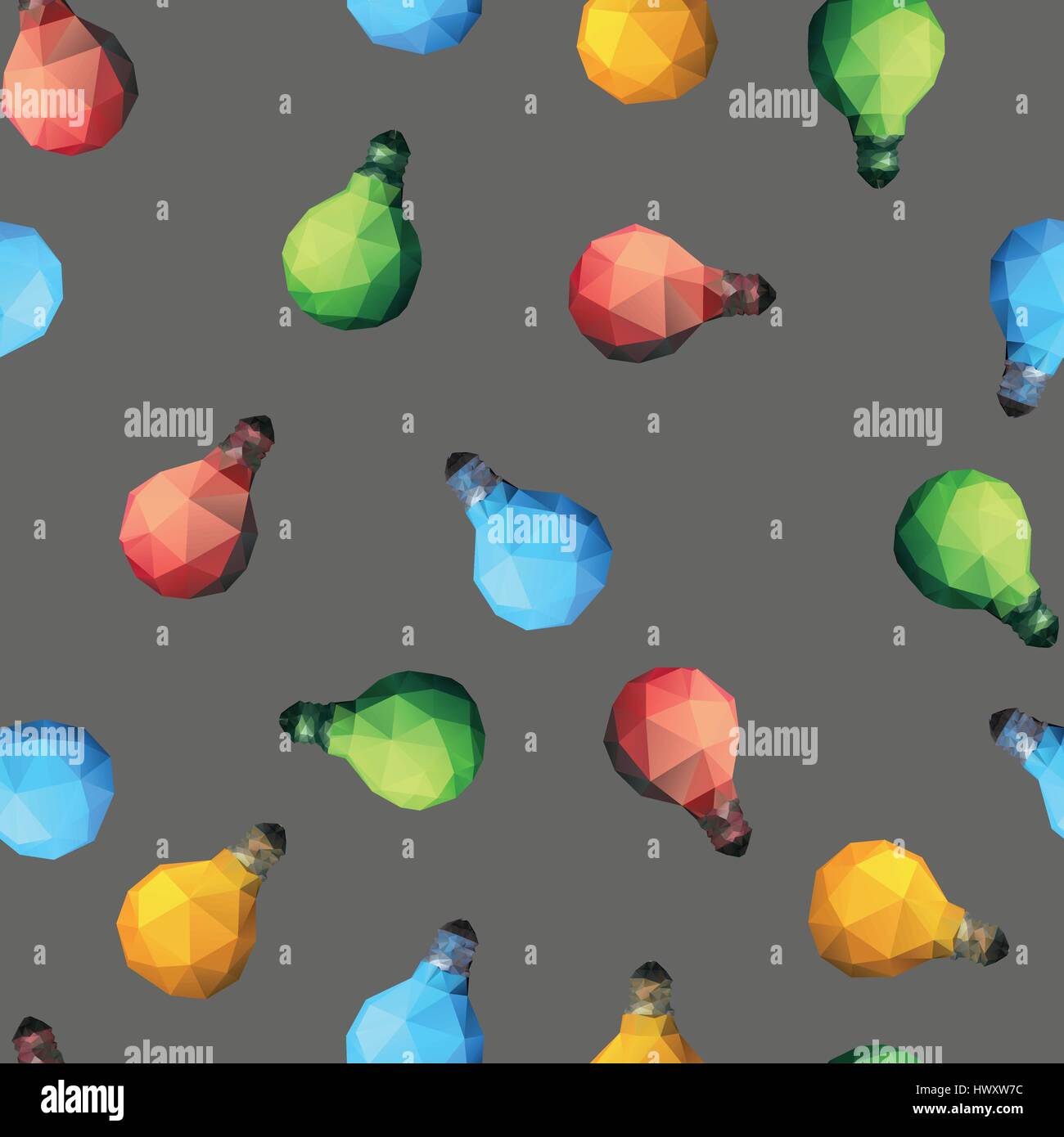 low poly light bulb. Seamless pattern Stock Vector Image & Art - Alamy