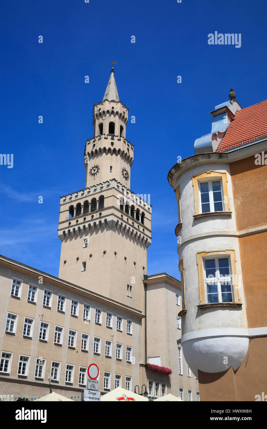Town hall at market square Rynek, Opole, Silesia, Poland, Europe Stock ...
