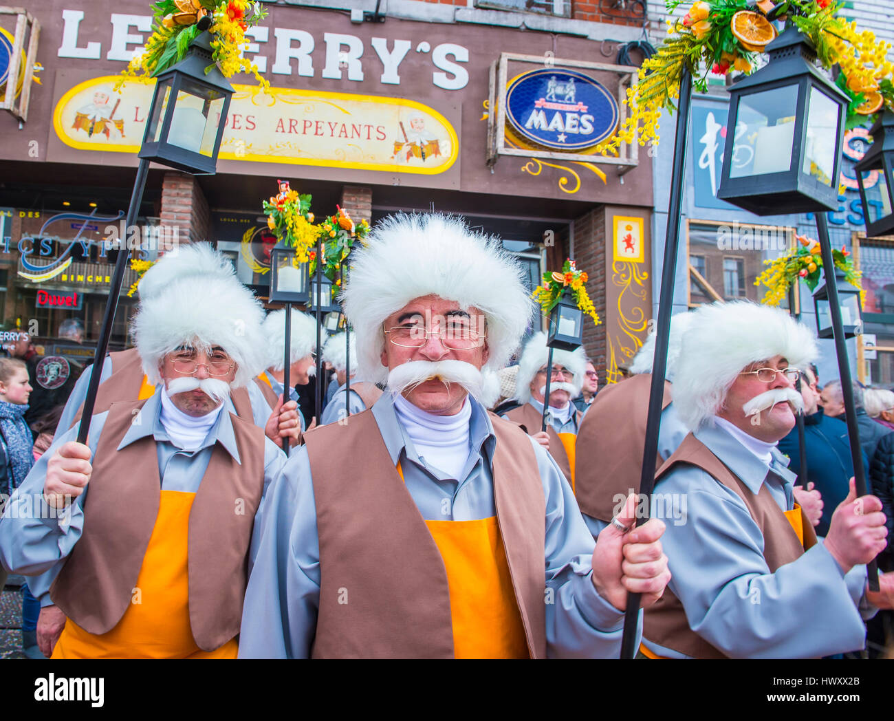 Participants in the Binche Carnival in Binche, Belgium Stock Photo - Alamy