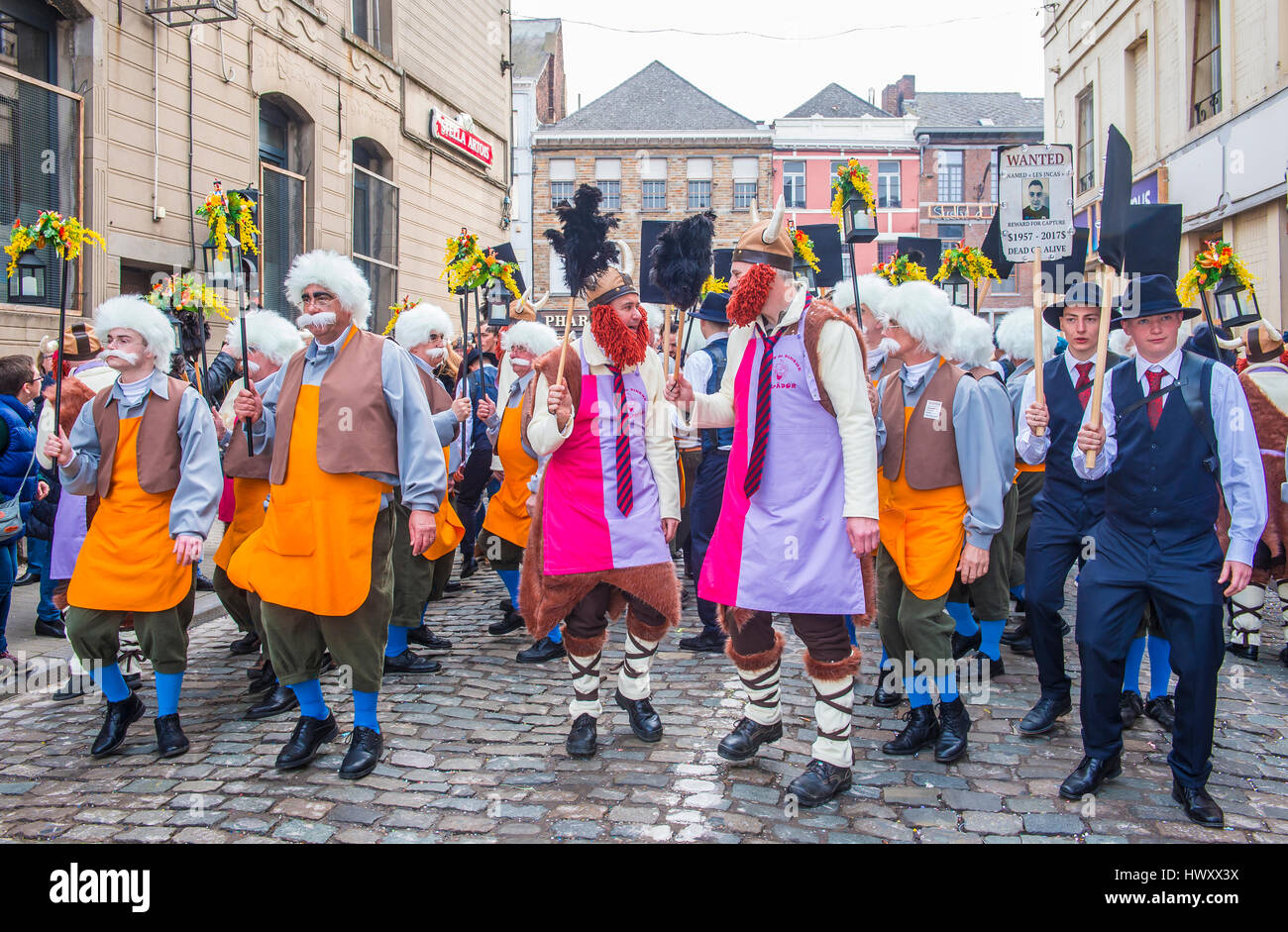 Participants in the Binche Carnival in Binche, Belgium Stock Photo - Alamy