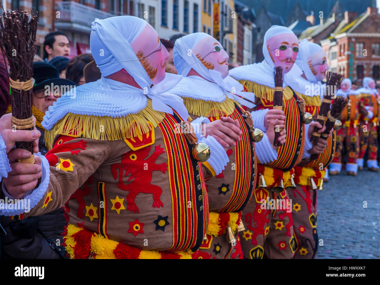 Participants in the Binche Carnival in Binche, Belgium Stock Photo - Alamy