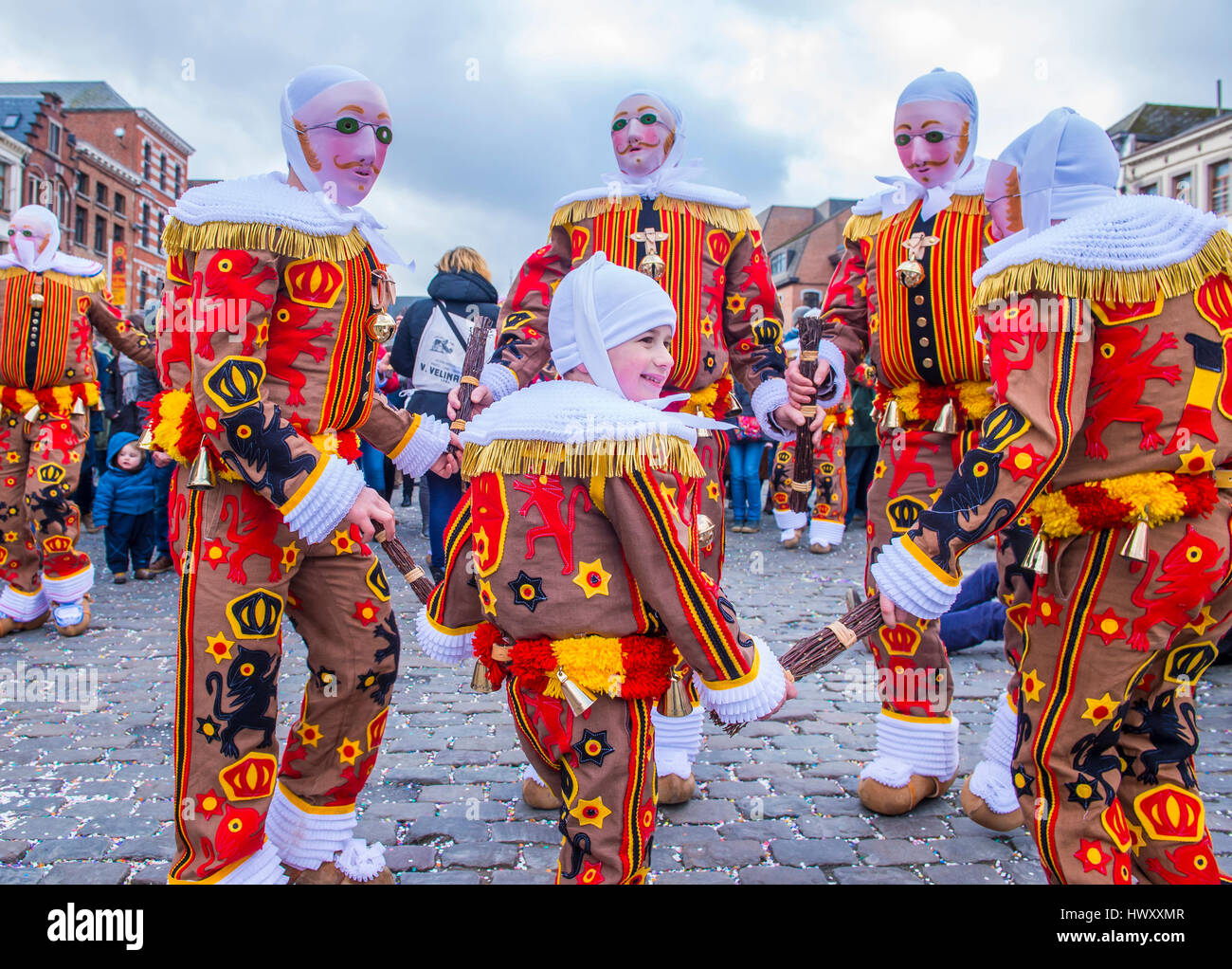 Participants in the Binche Carnival in Binche, Belgium Stock Photo - Alamy