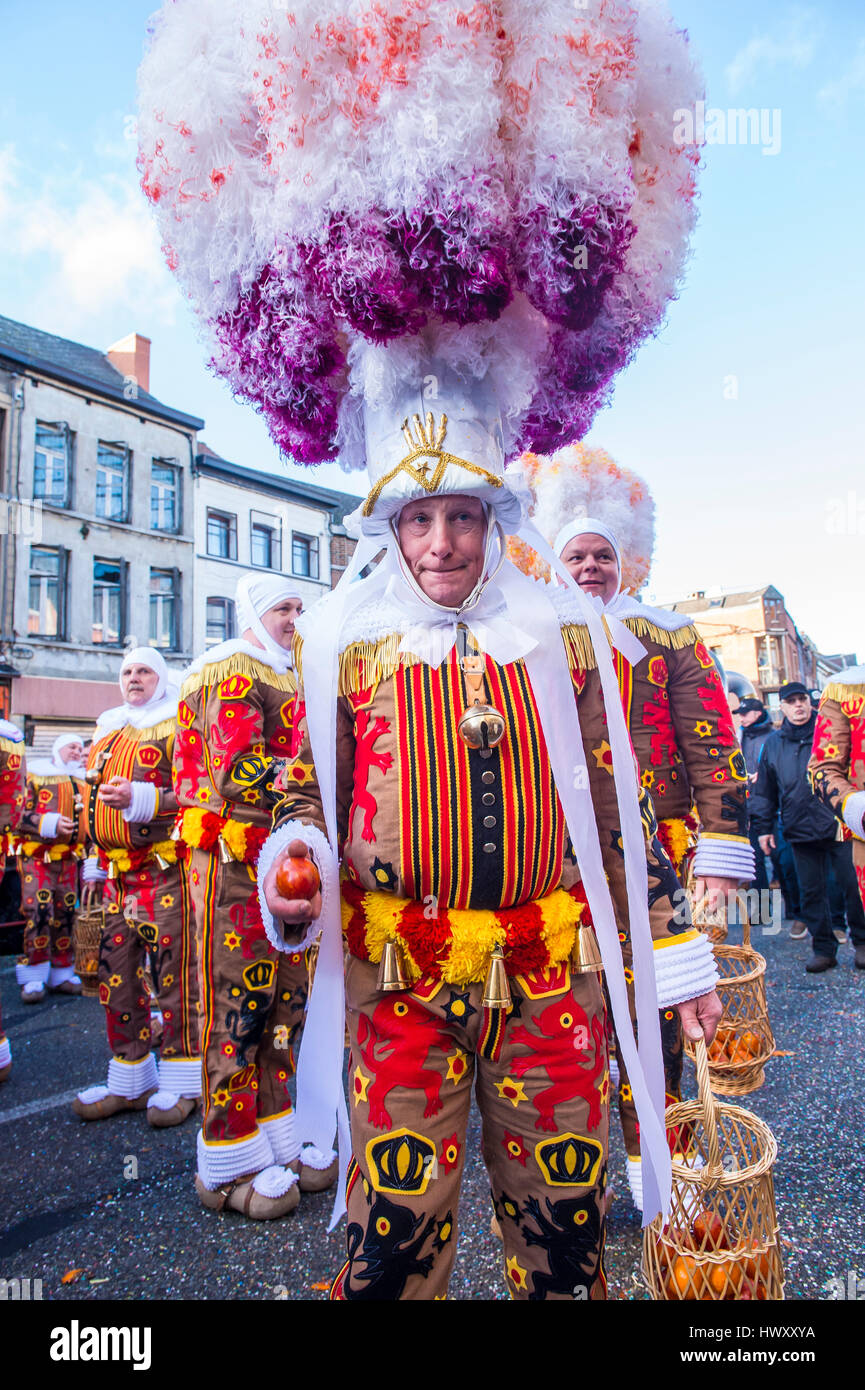 Participants in the Binche Carnival in Binche, Belgium Stock Photo - Alamy