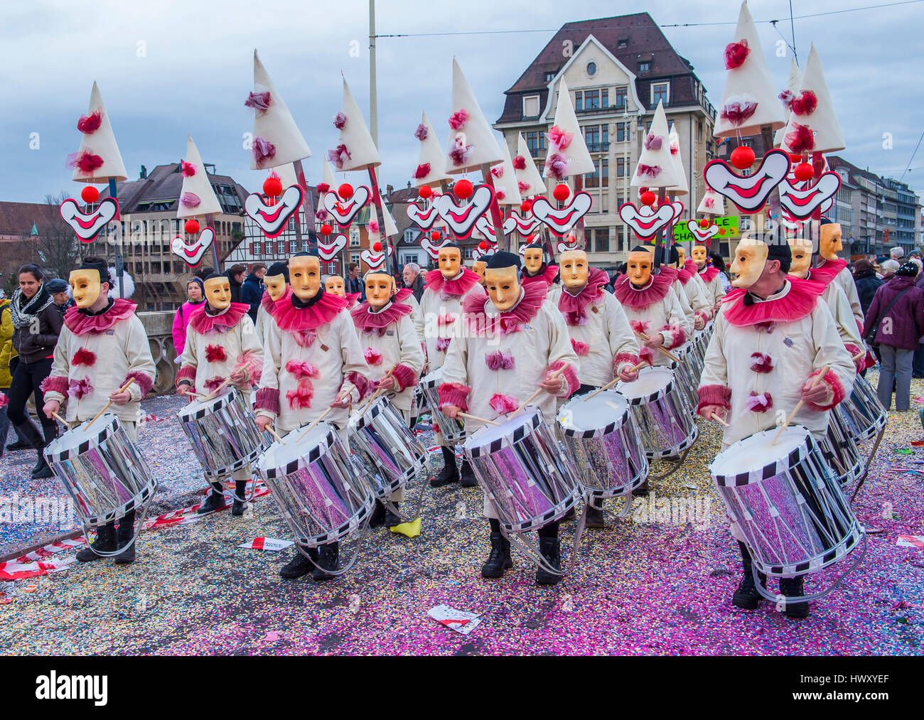 BASEL , SWITZERLAND - MARCH 08 : Participants in the Basel Carnival in ...