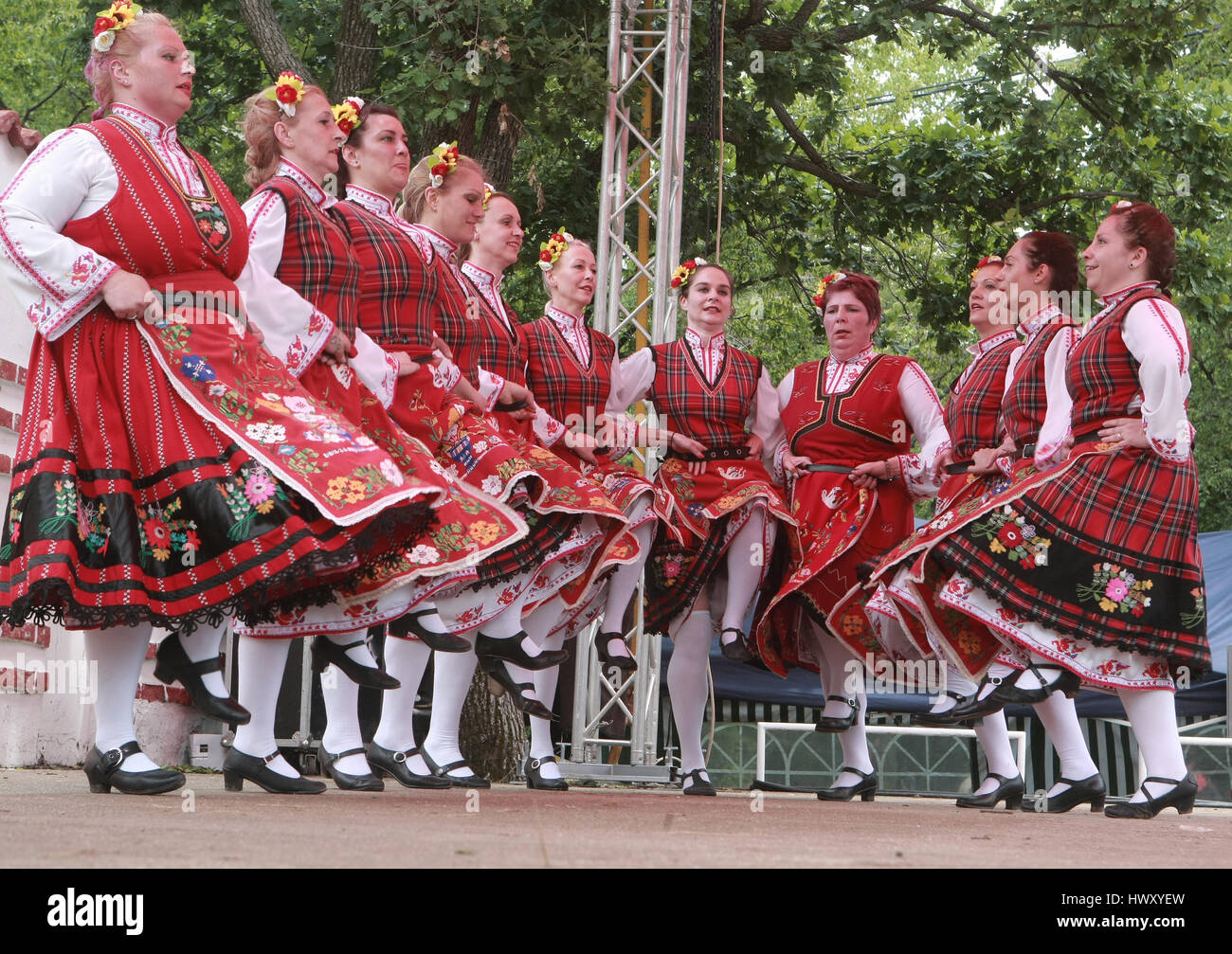 People in traditional folklore costumes on National Festival of Sheep ...