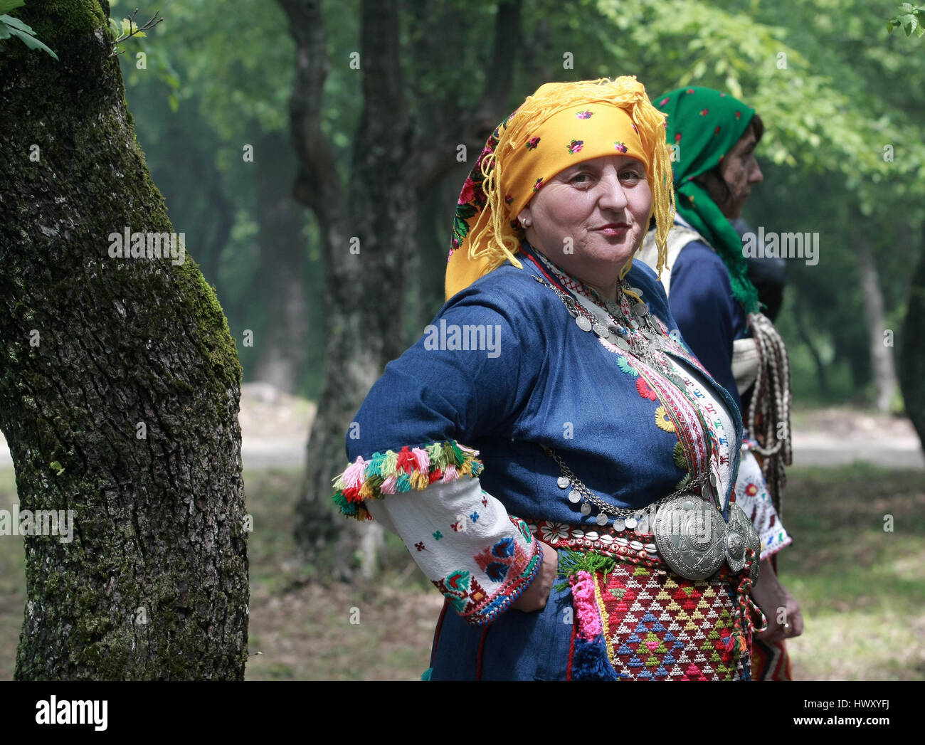 People in traditional folklore costumes on National Festival of Sheep ...