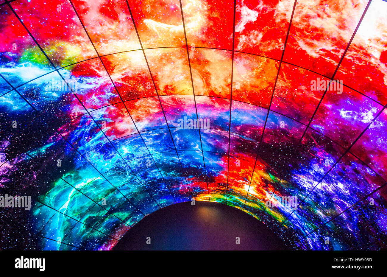 LAS VEGAS - JAN 08 : 3D video wall at the LG booth at the CES show in ...