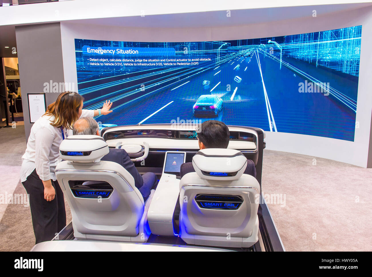 LAS VEGAS - JAN 08 : The Hyundai Mobis Concept car simulator at the CES ...