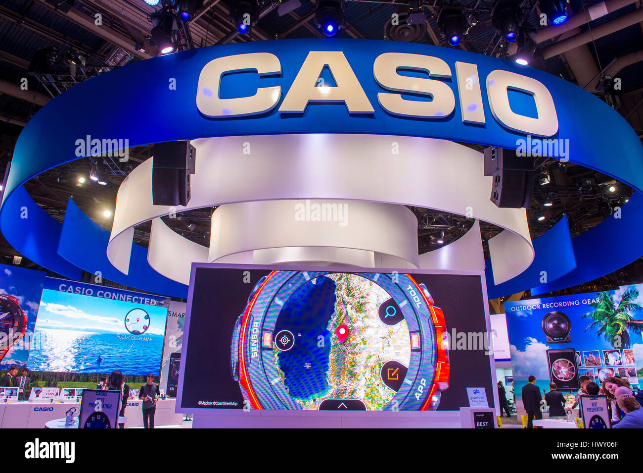 LAS VEGAS - JAN 08 : The Casio booth at the CES show held in Las Vegas ...