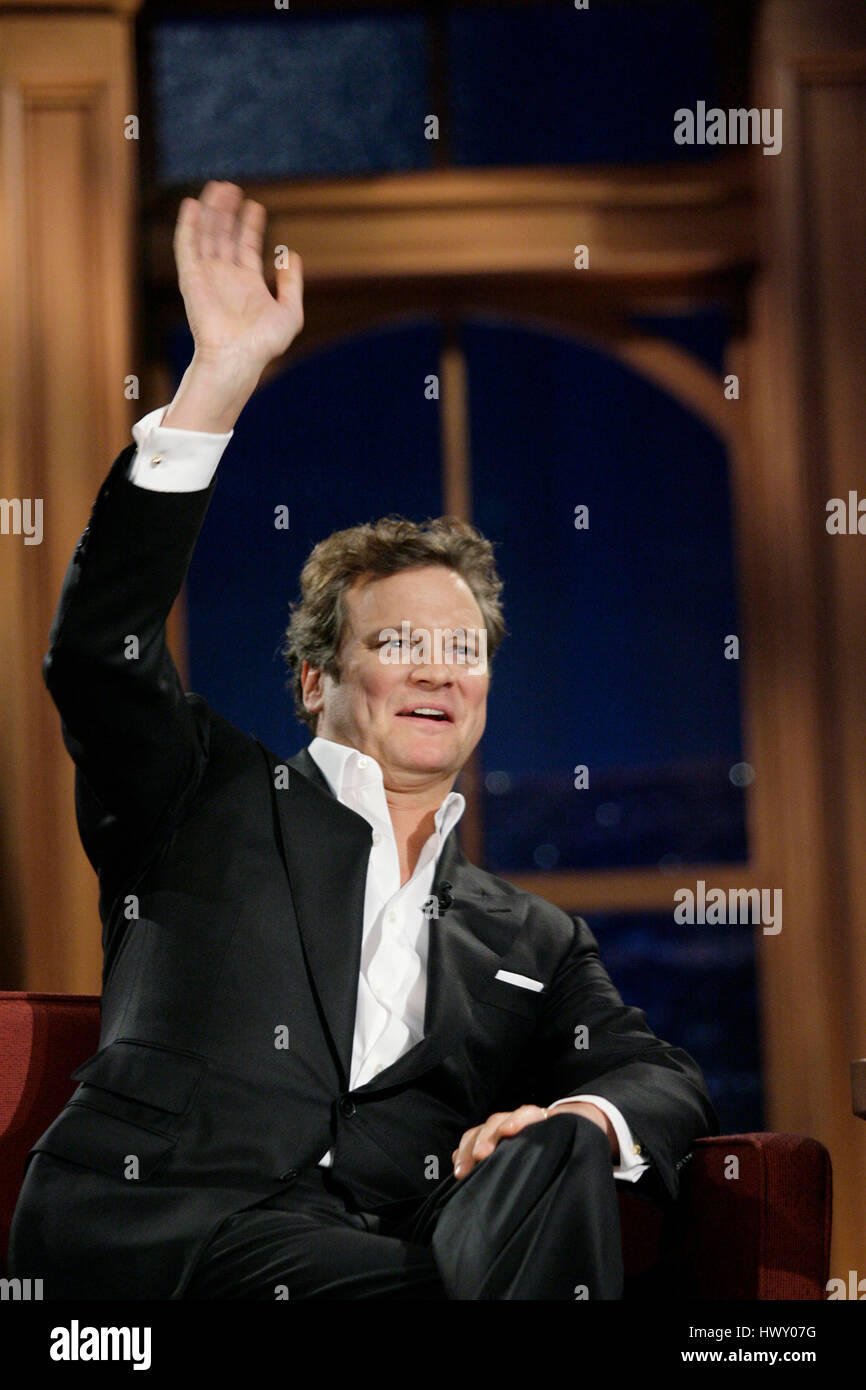 British actor Colin Firth during a segment of the "Late Late Show with ...