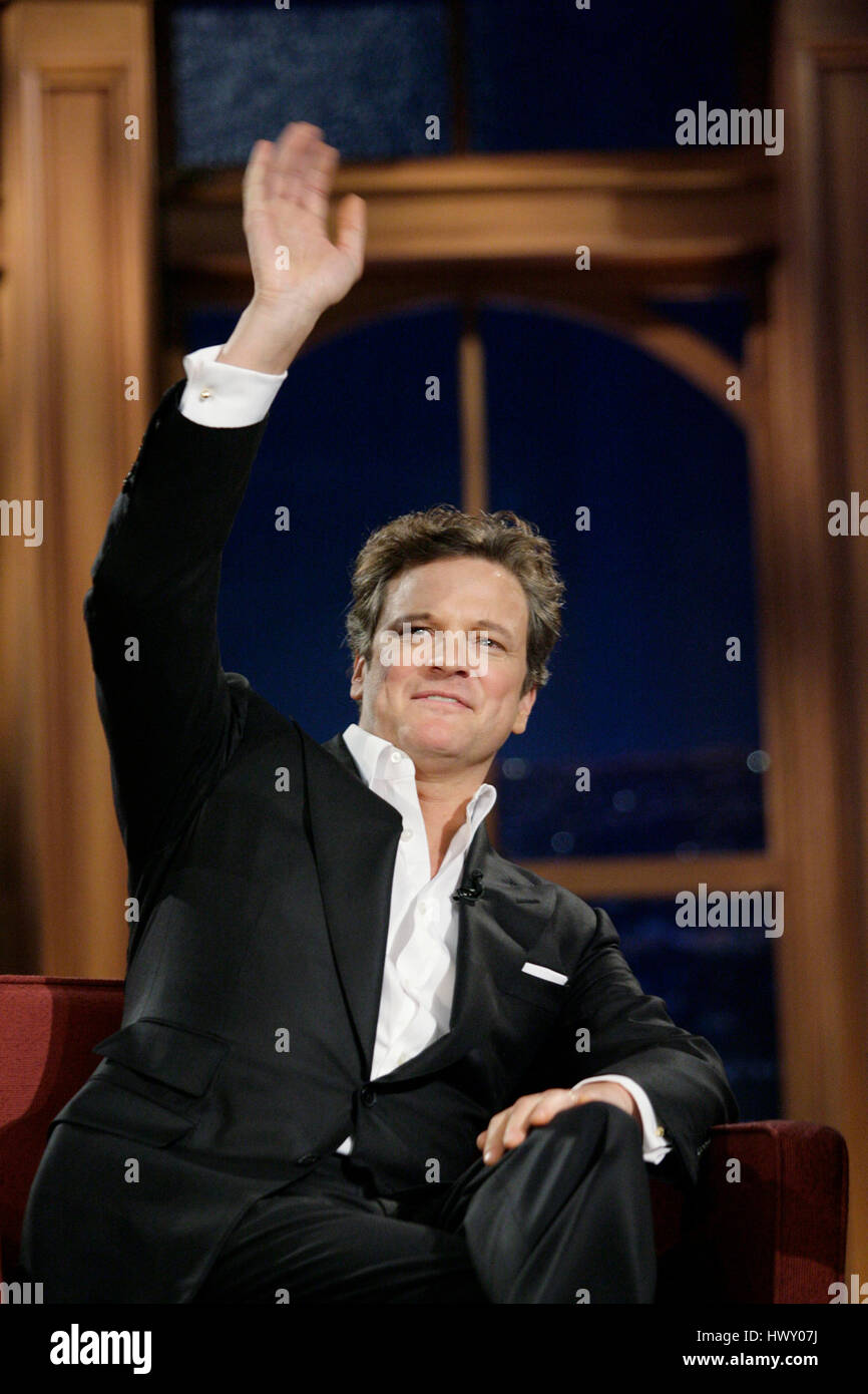 British actor Colin Firth during a segment of the "Late Late Show with ...