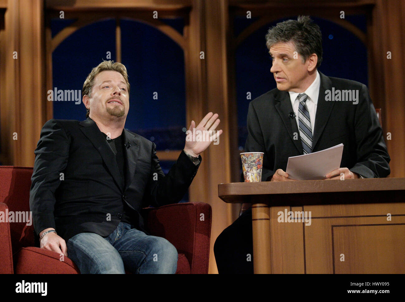 Eddie Izzard, left, chats with host Craig Ferguson during a segment of ...