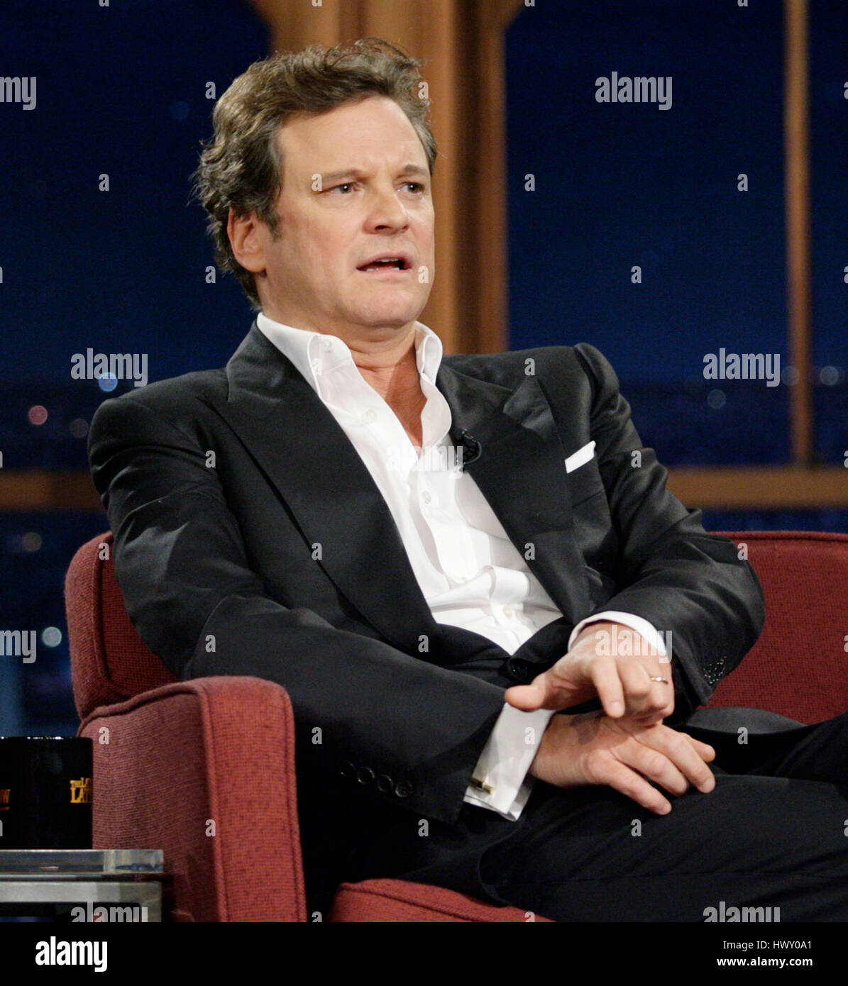 British actor Colin Firth during a segment of the "Late Late Show with ...