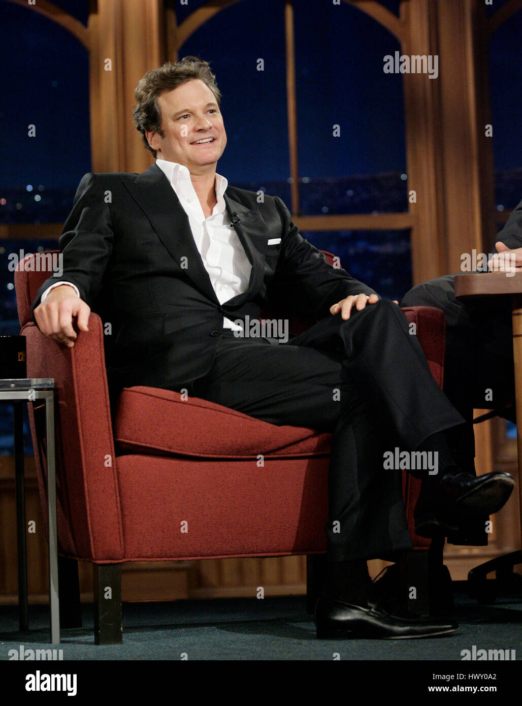 British actor Colin Firth during a segment of the "Late Late Show with ...