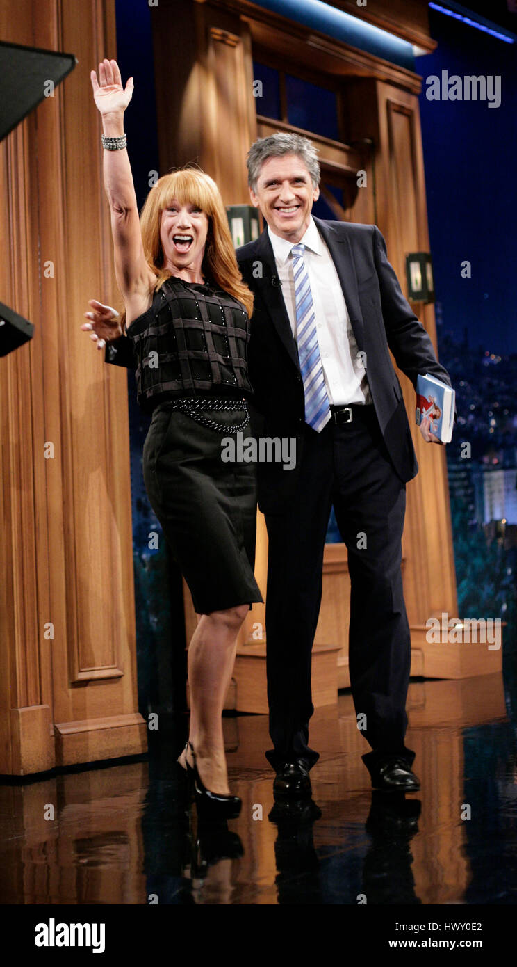 Comic Kathy Griffin, left, chats with host Craig Ferguson during a ...