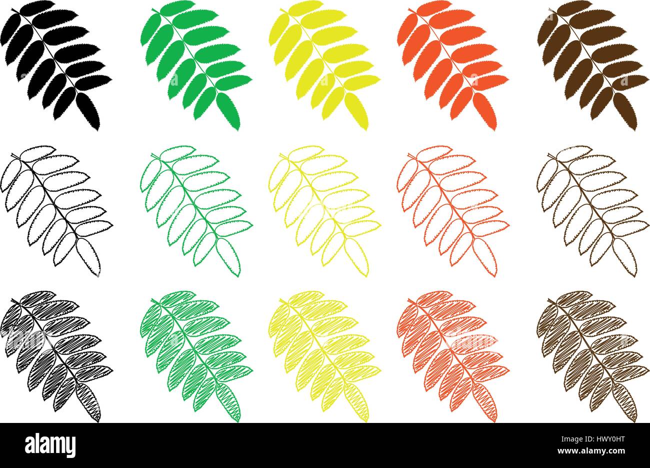 Red rowan tree branches Stock Vector Images - Alamy