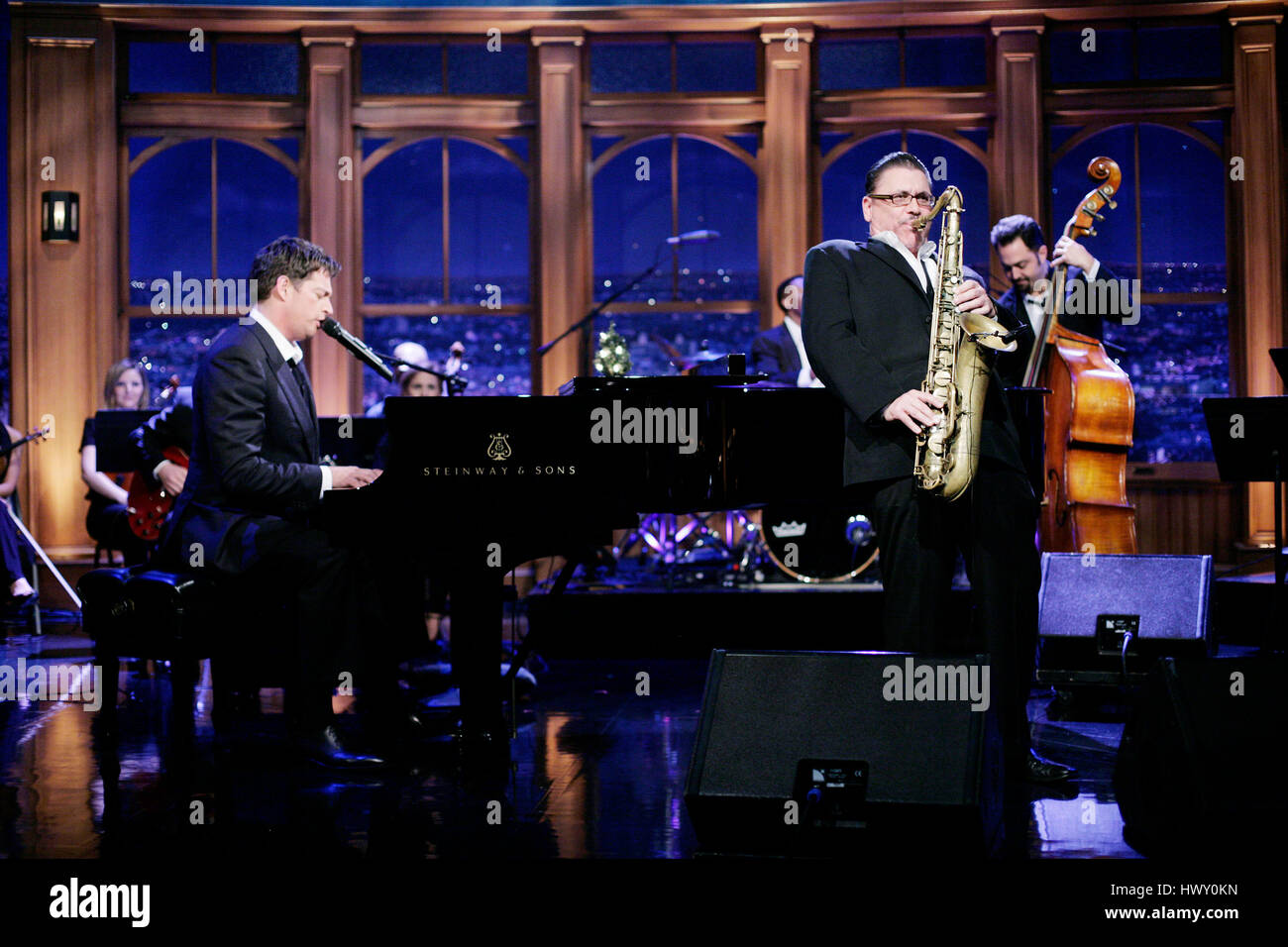 Harry Connick Jr. on piano and Jerry Weldon on tenor saxophone performs ...