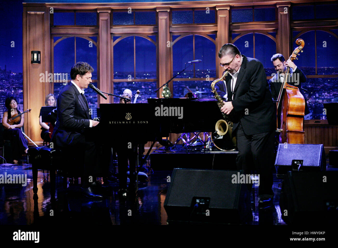 Harry Connick Jr. on piano and Jerry Weldon on tenor saxophone performs ...