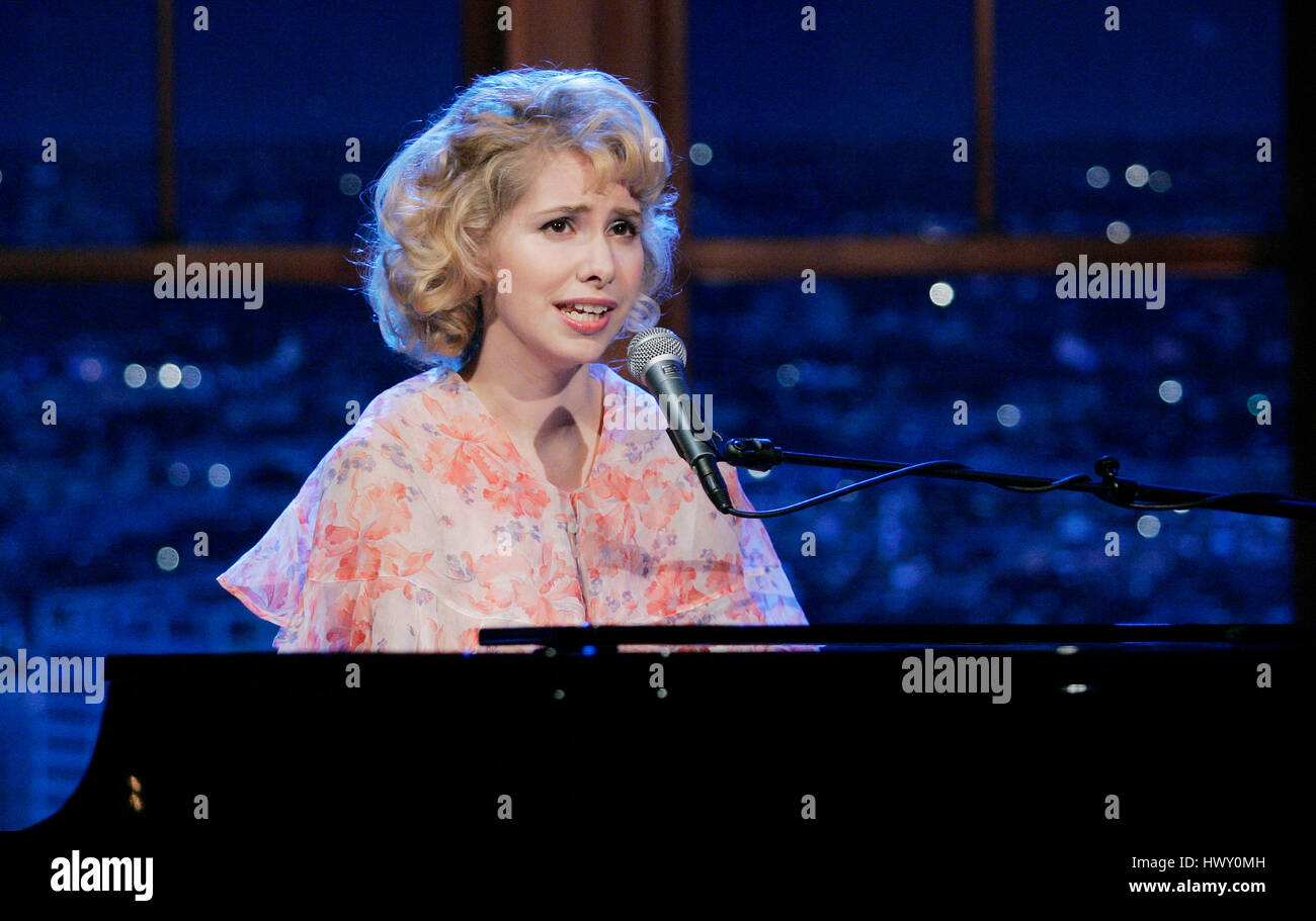 Singer Nellie McKay performs during a segment of the "Late Late Show ...