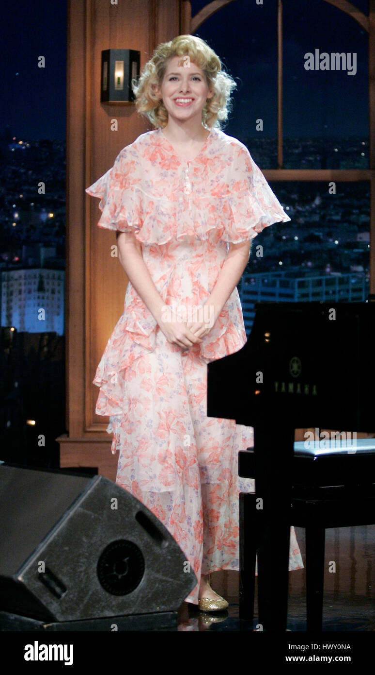 Singer Nellie McKay performs during a segment of the "Late Late Show ...