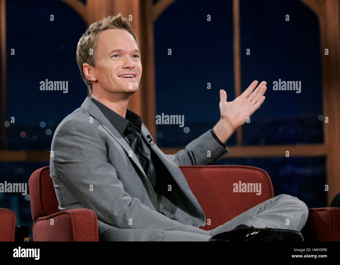 Actor Neil Patrick Harris during a segment of the "Late Late Show with ...