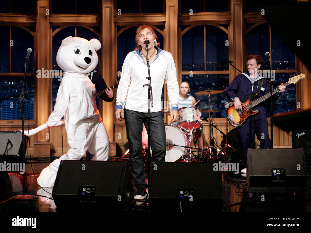 The Russian rock group, "Mumiy Troll" with band members, Ilya Lagutenko ...
