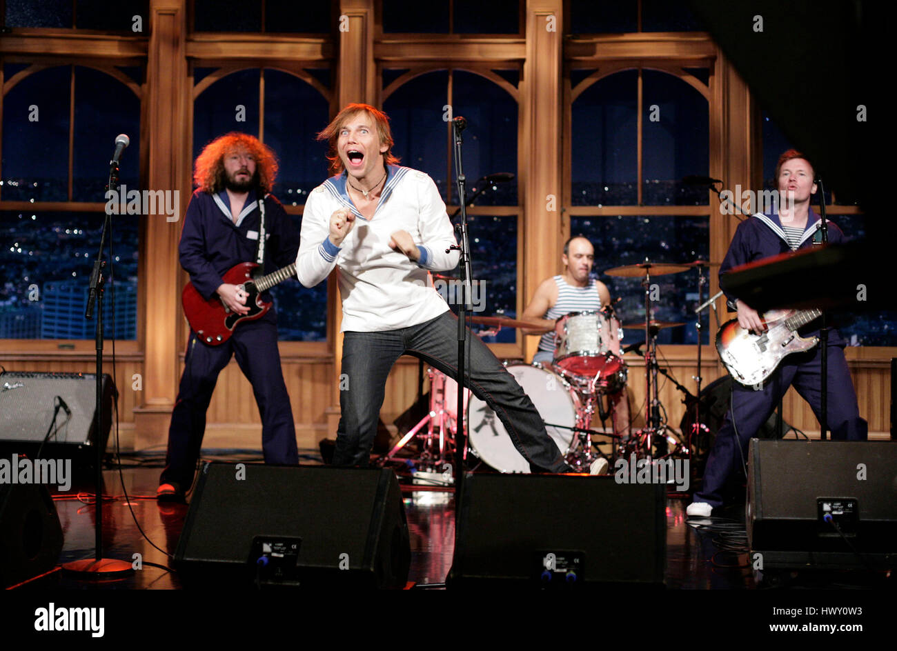The Russian rock group, "Mumiy Troll" with band members, Ilya Lagutenko ...