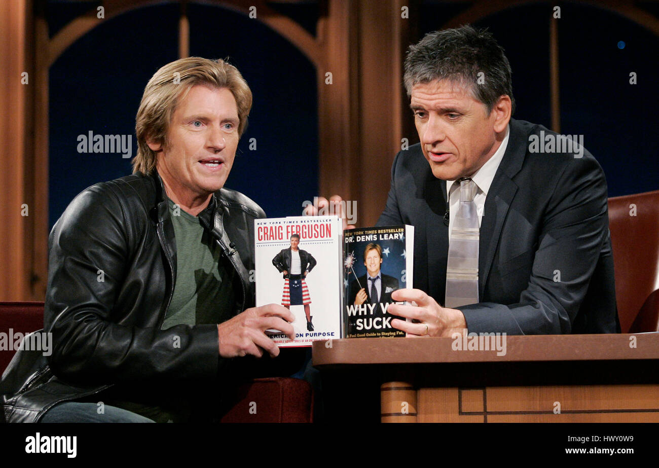 Actor Denis Leary, left, chats with host Craig Ferguson about his book ...