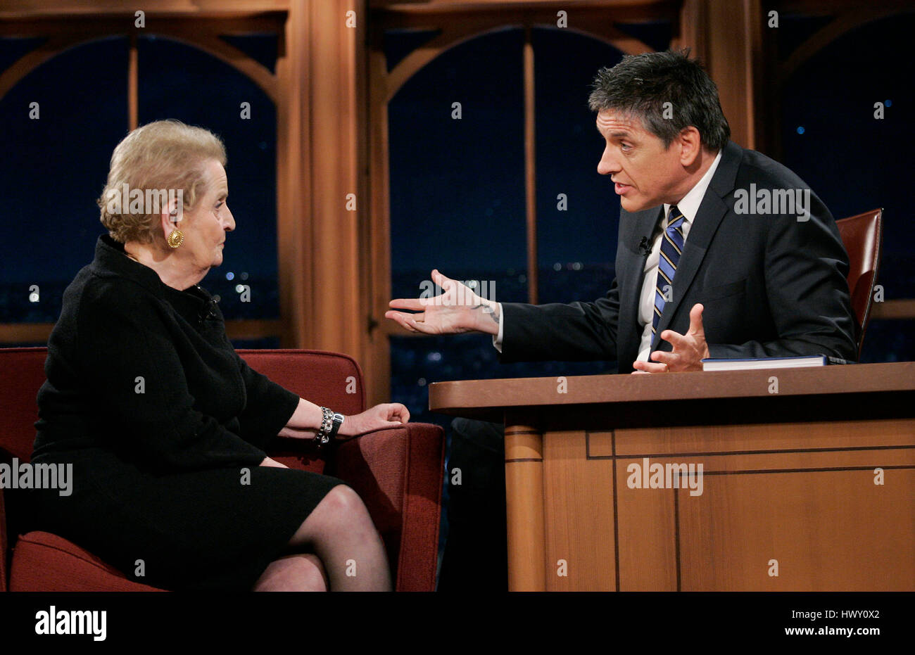 Madeleine Albright, left, chats with host Craig Ferguson about her book ...