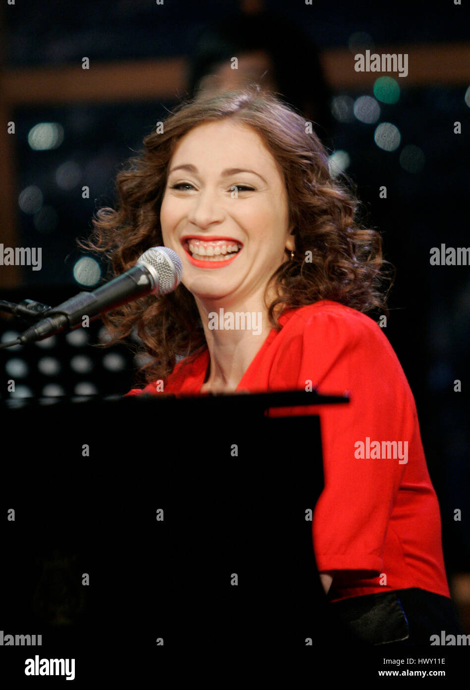 Regina Spektor performs during a segment of the "Late Late Show with ...