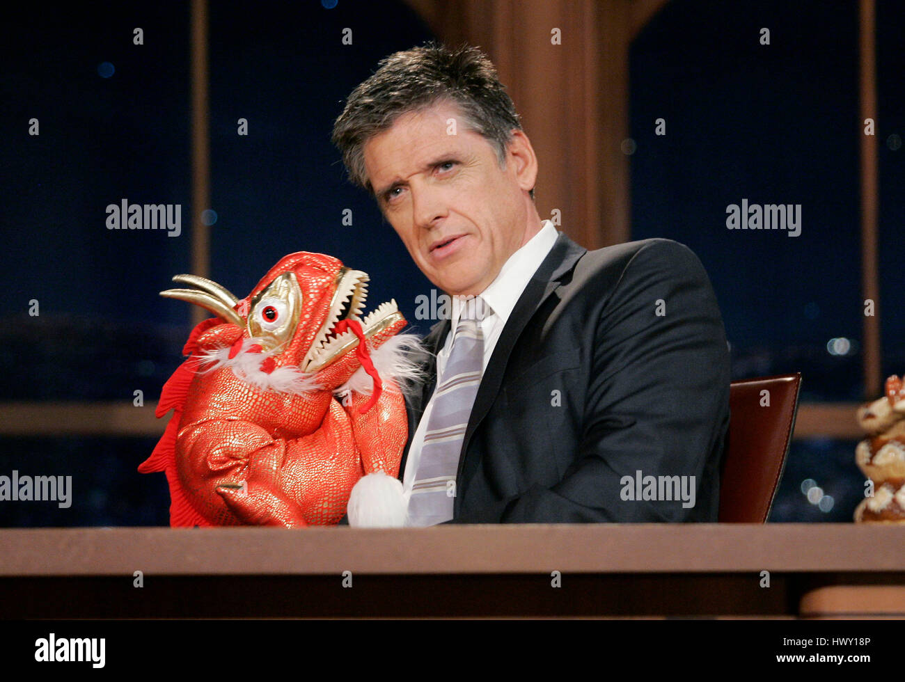 Host Craig Ferguson with a puppet during a segment of the "Late Late ...