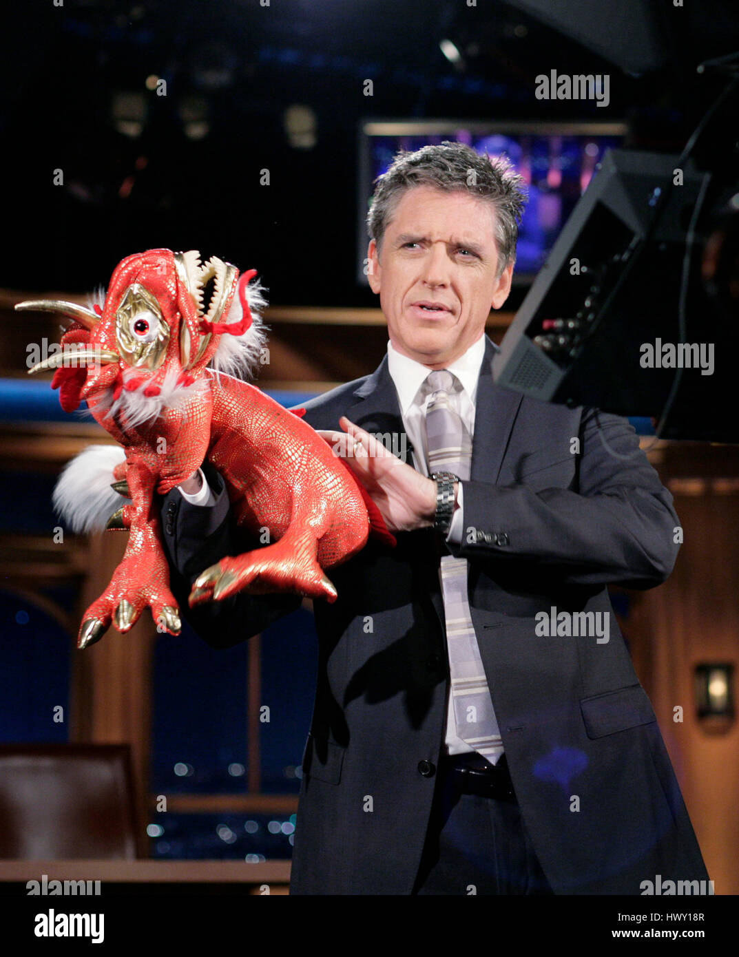 Host Craig Ferguson with a puppet during a segment of the "Late Late ...