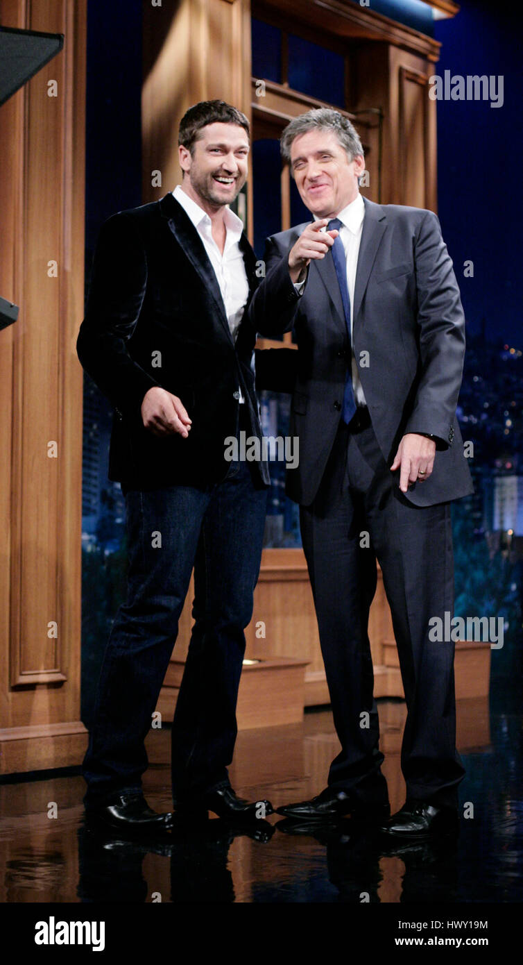 Actor Gerard Butler, left, chats with host Craig Ferguson during a ...