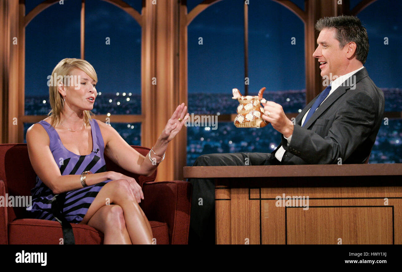 Chelsea Handler, left, with host Craig Ferguson during a segment of ...