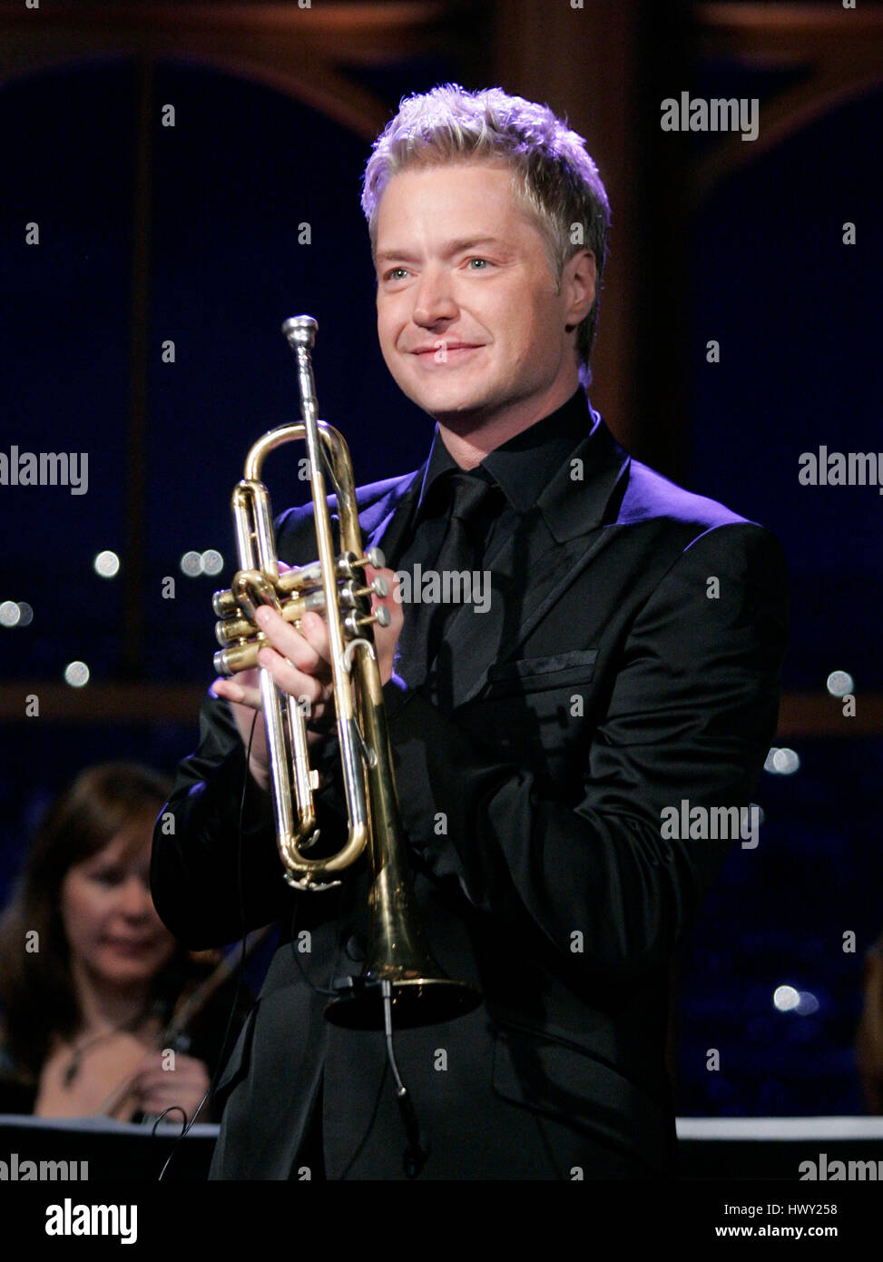 Trumpeter Chris Botti performs during a segment of 'The Late Late Show ...