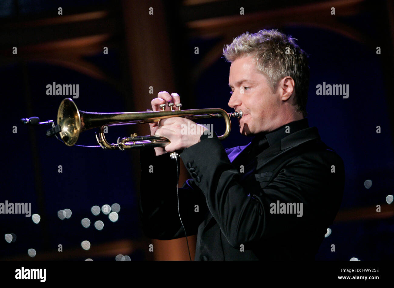 Trumpeter Chris Botti performs during a segment of 'The Late Late Show ...