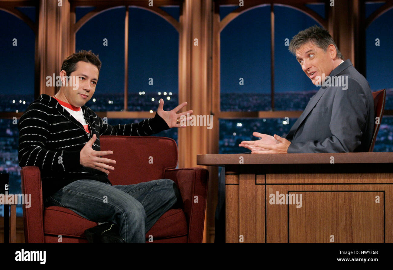 Actor and comic Lance Krall, left, chats with host Craig Ferguson during a segment of 'The Late ...