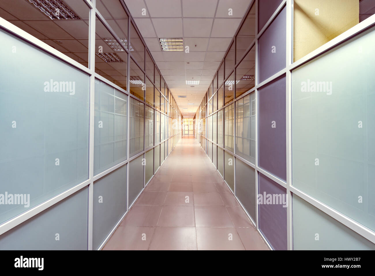 View of the corridor inside the office building Stock Photo - Alamy