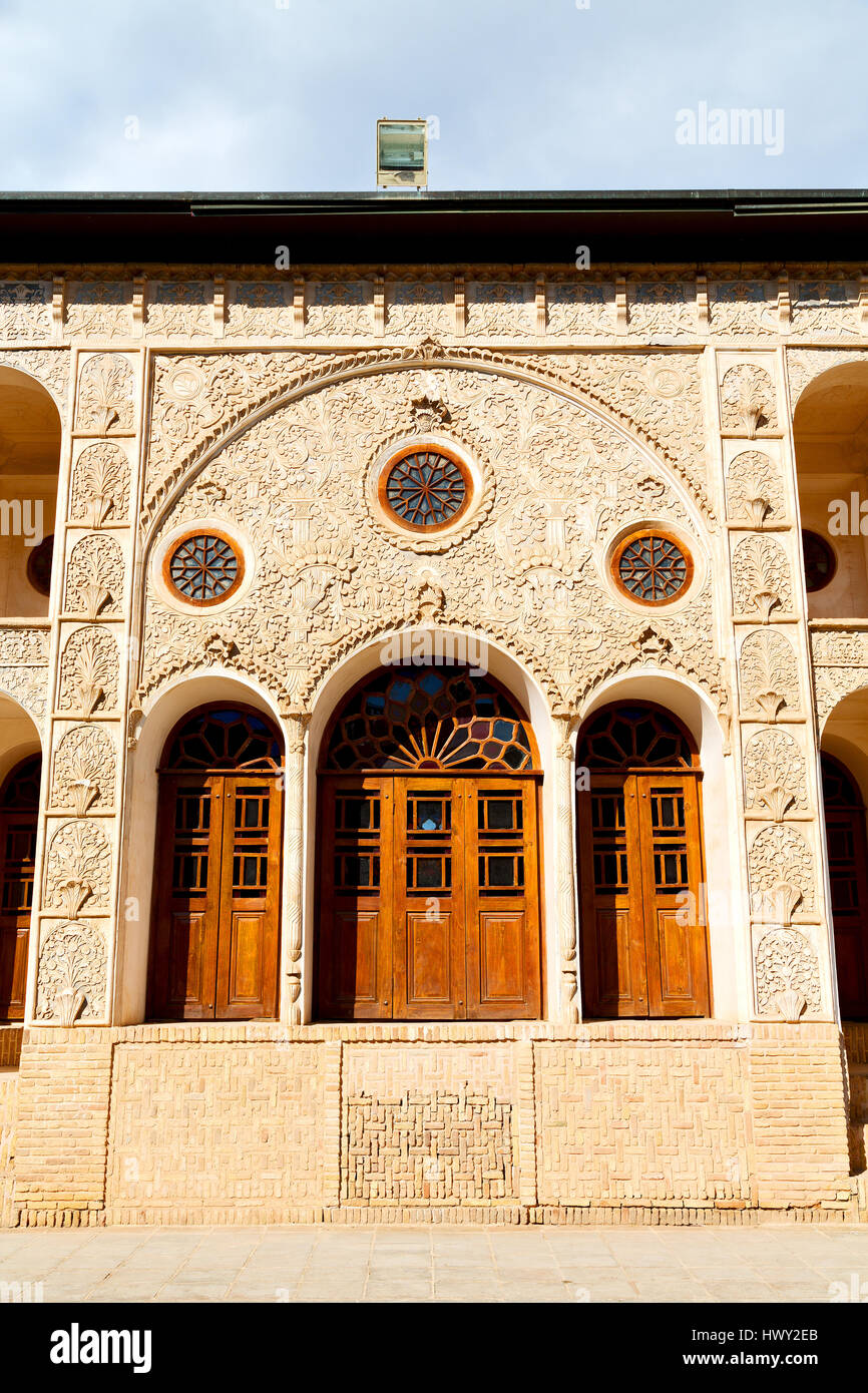 blur in iran kashan the old persian architecture window and glass in ...