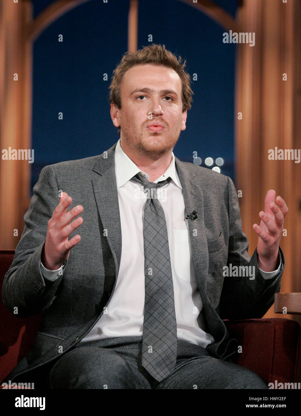 Actor Jason Segel during a segment of 'The Late Late Show with Craig ...