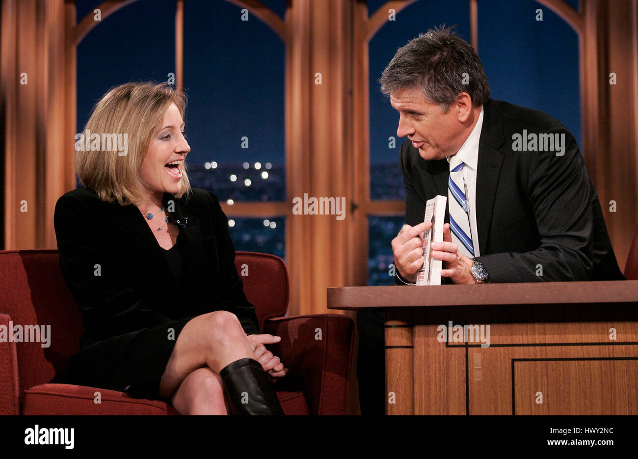 Dee Dee Myers, left, chats with host Craig Ferguson during a segment of ...