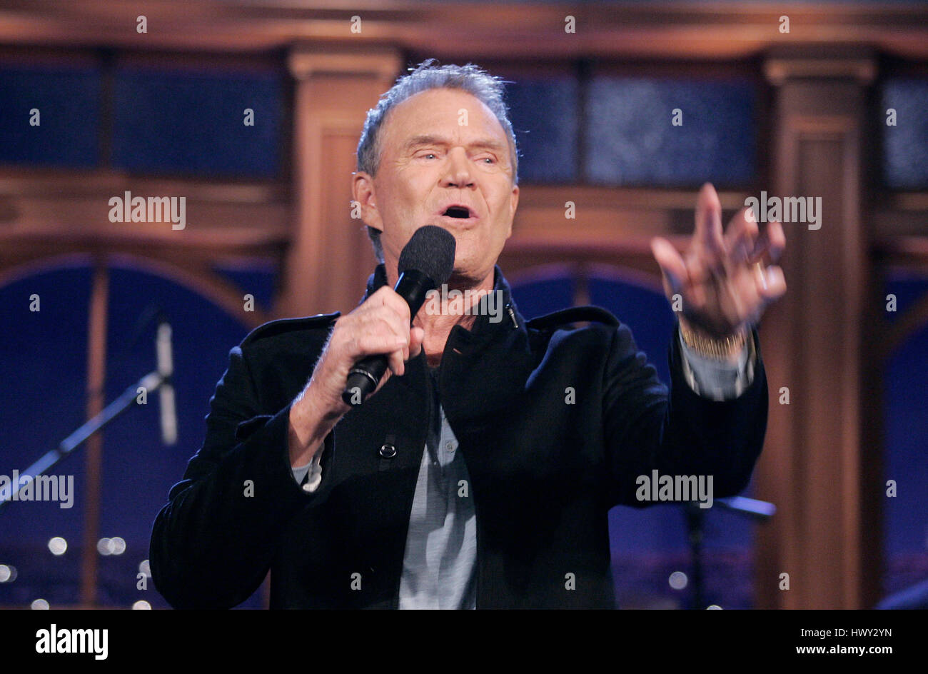 Musician Glen Campbell performs during a segment of 'The Late Late Show ...